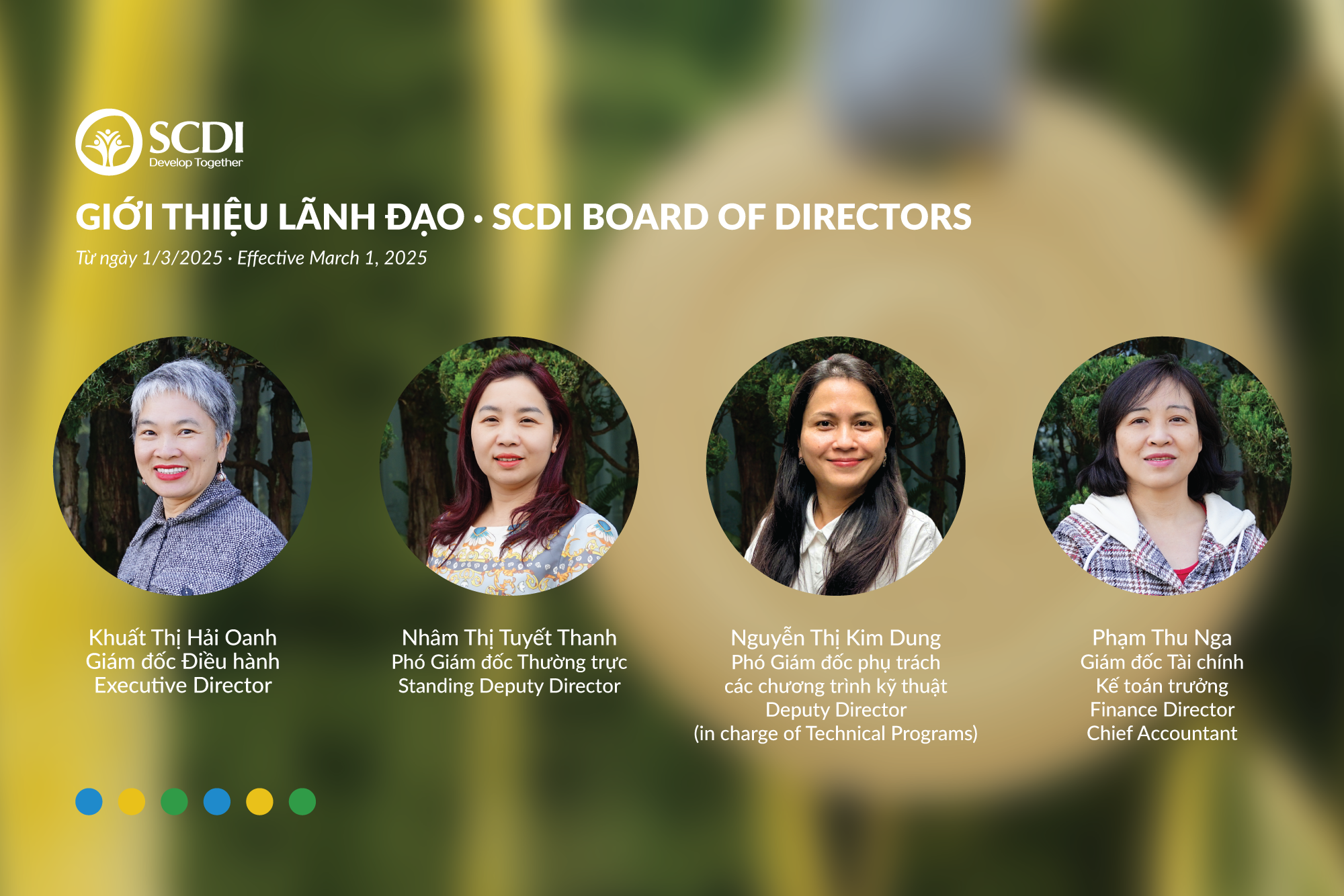 Thông báo: Thay đổi cơ cấu nhân sự Ban Giám đốc SCDI từ tháng 3/2025